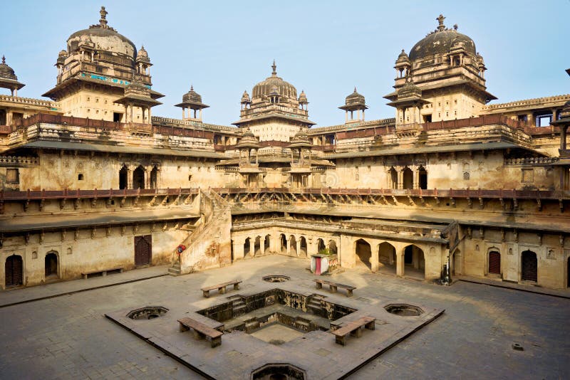 India Madhya Pradesh Orchha. the Fort Complex Stock Photo - Image of ...