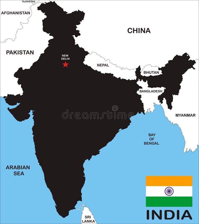 India political map stock vector. Illustration of asia - 24729297