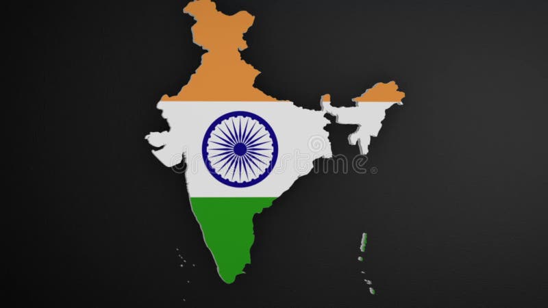 India Map Border with Flag Intro Stock Footage - Video of rotation ...