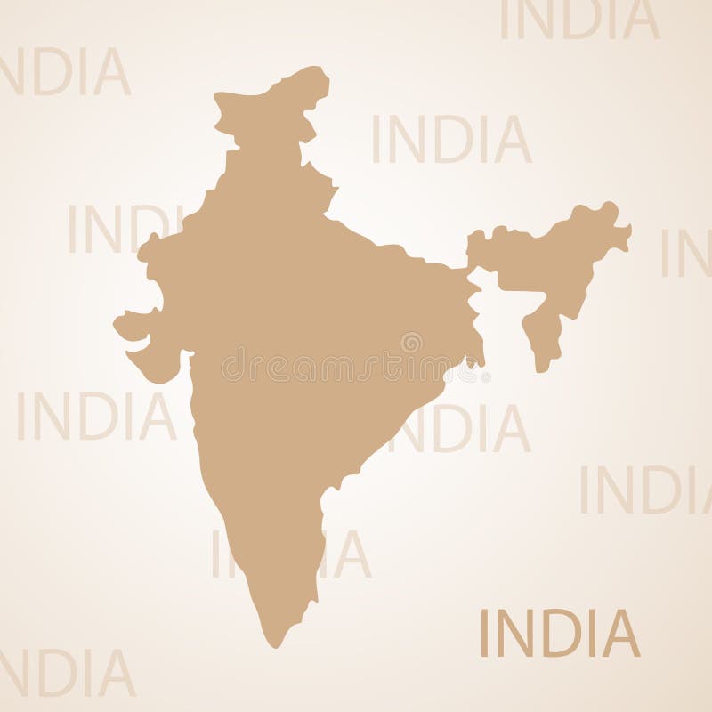 India Map Brown Vector Illustration Stock Vector - Illustration of ...