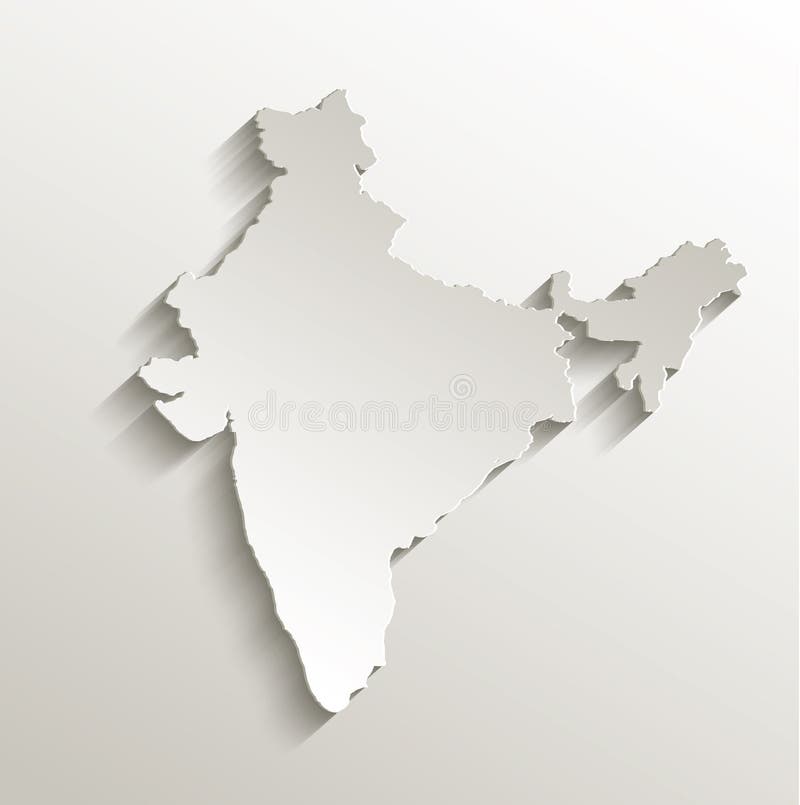 India Map Card Paper 3D Natural Stock Vector - Illustration of backdrop ...