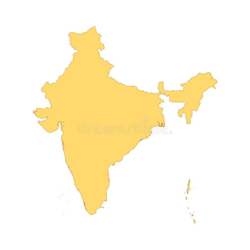 India Map Color Line Element. Border of the Country Stock Vector ...