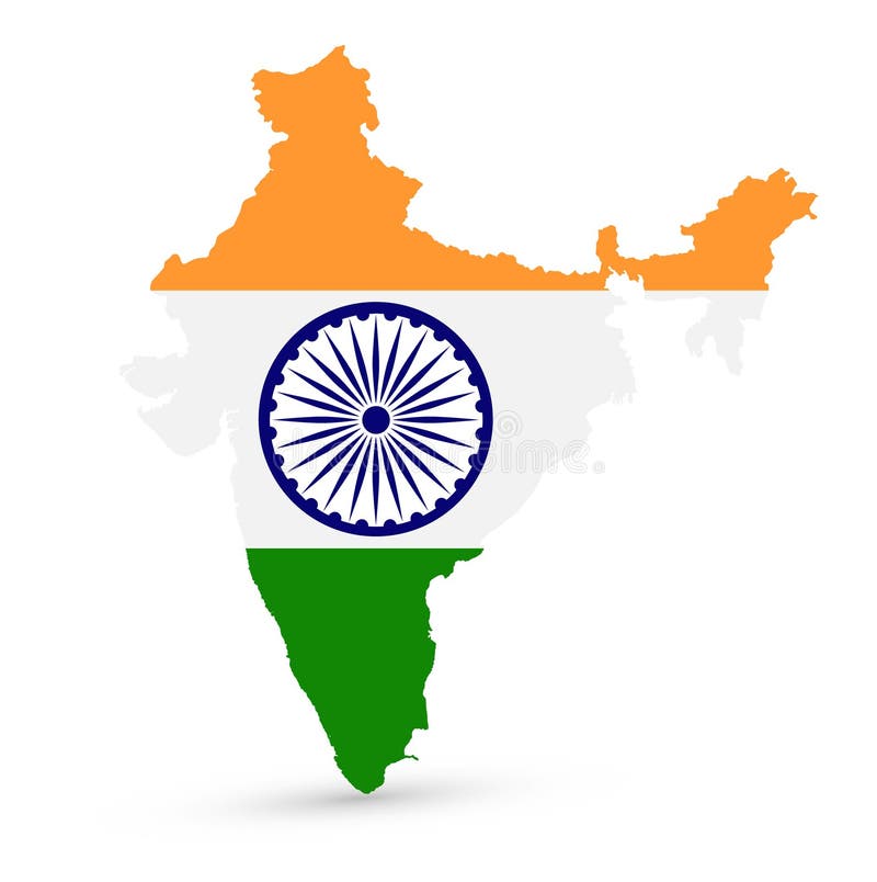 India Map and Flag on Transparent Background. No Text Stock Vector ...