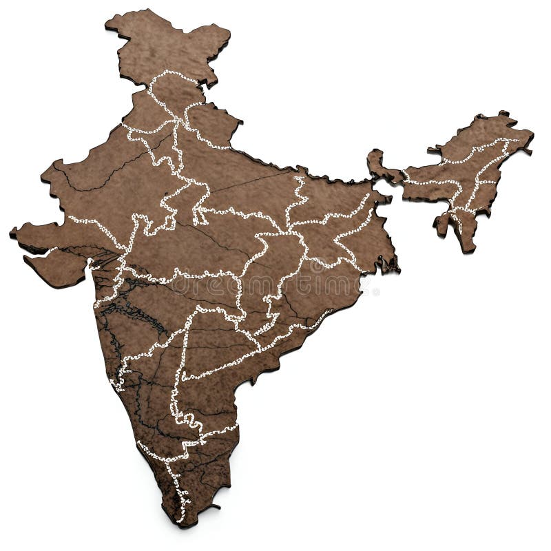 India Map â€ Geographical Representation of India Stock Illustration ...