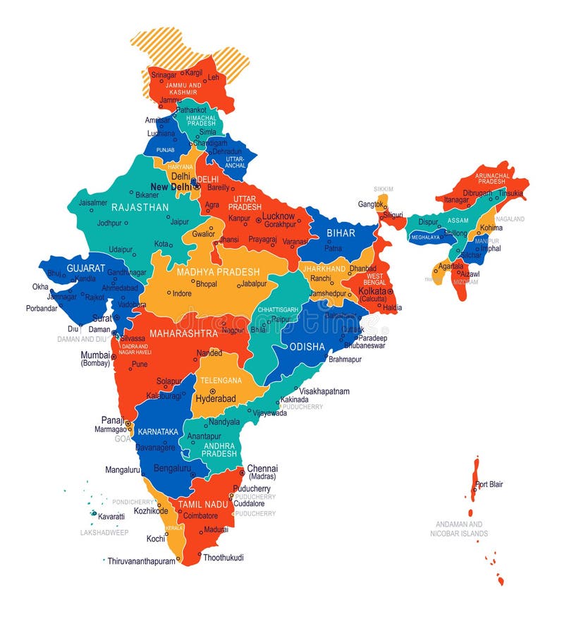 Map of India - Highly Detailed Vector Illustration Stock Illustration ...