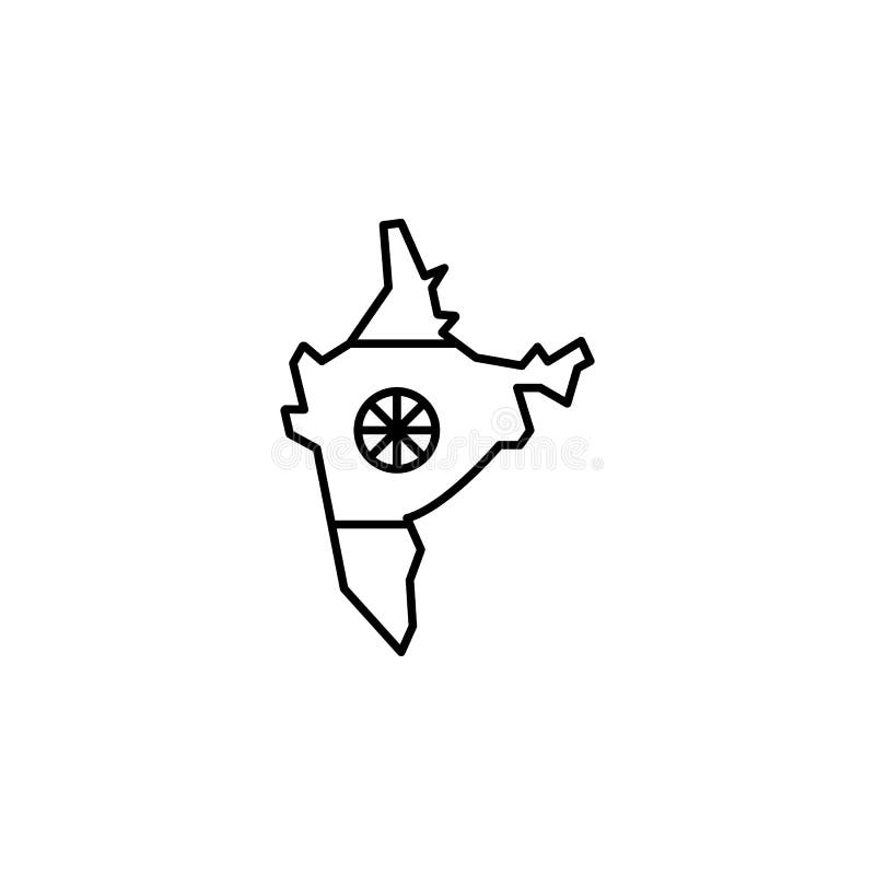 India, Map Icon. Element of India Culture Icon. Thin Line Icon for ...