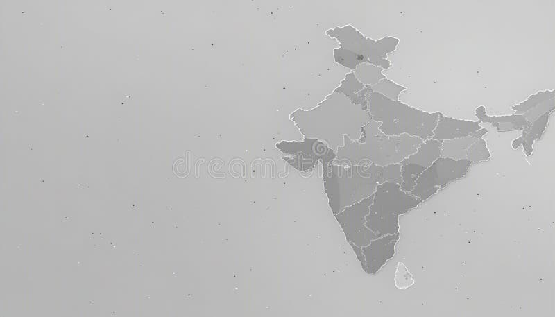 India Map Illustration in Gray Scale with State Borders Stock ...