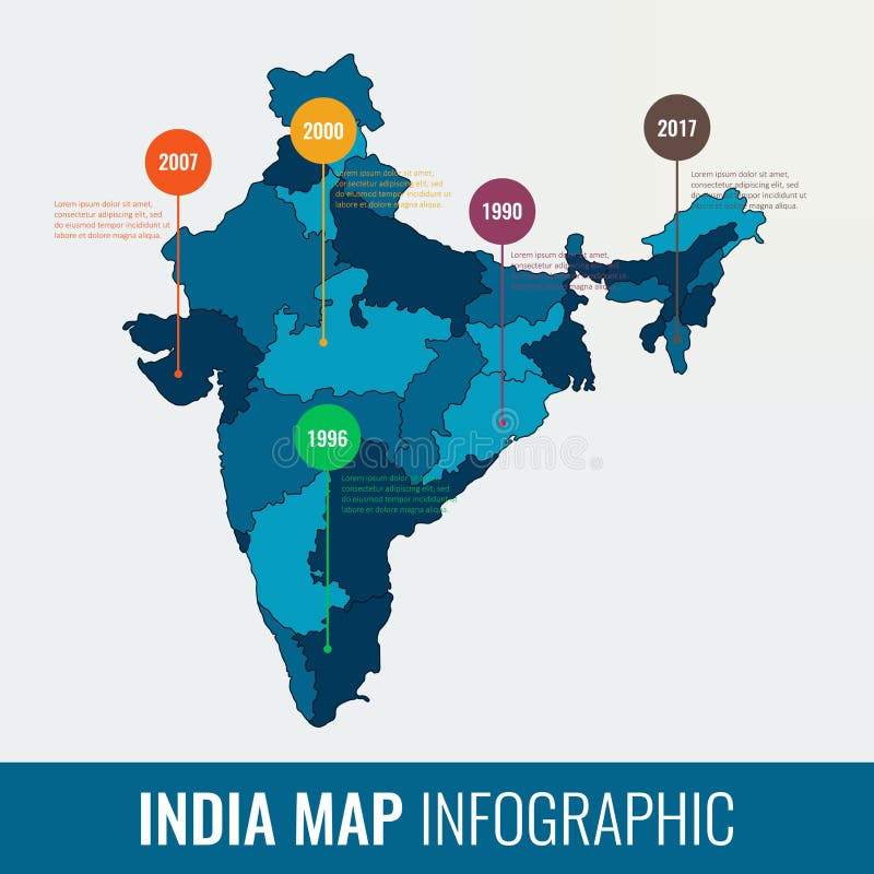 India Map Infographic Template. All Regions are Selectable Stock Vector ...