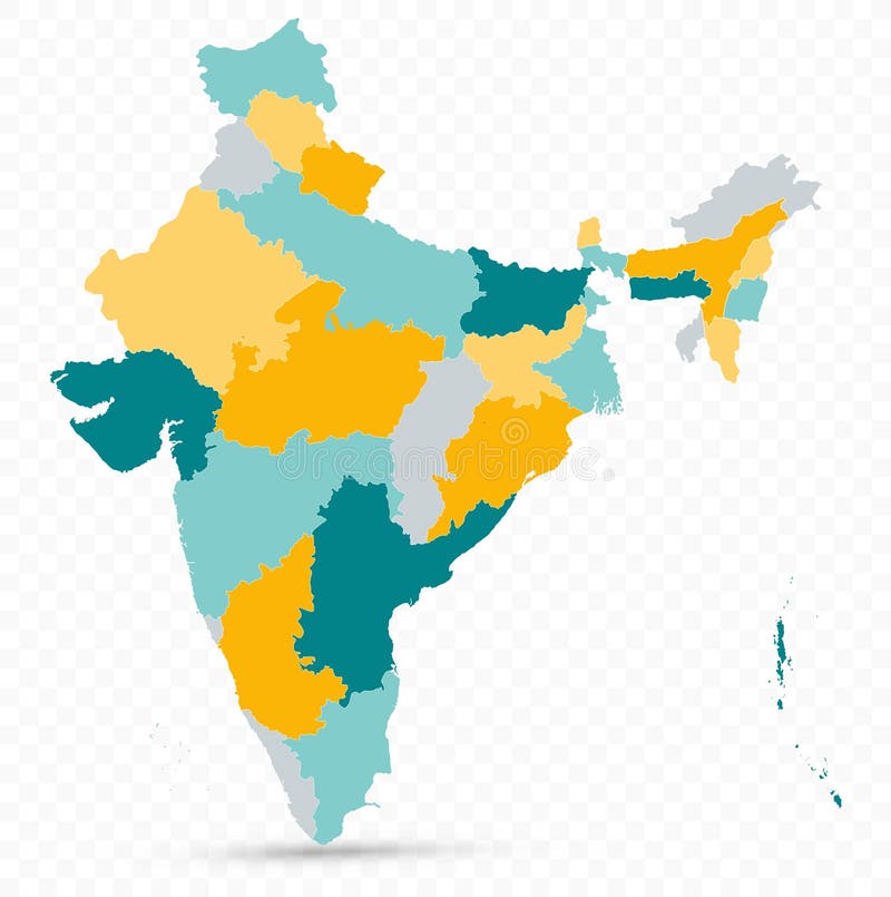 India Map on Transparent Background Stock Vector - Illustration of ...