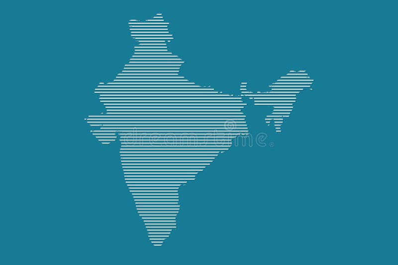India Map Vector Using Blue Straight Line Pattern on Dark Background ...
