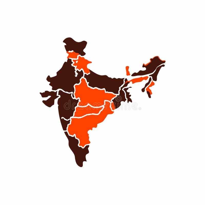 India Map Vector on White Background Stock Vector - Illustration of ...