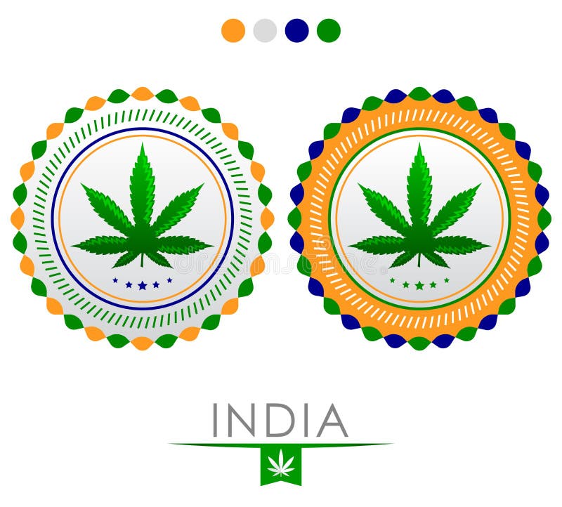 India Marijuana Emblem - Vector Cannabis Seal of Approval Stock Vector ...