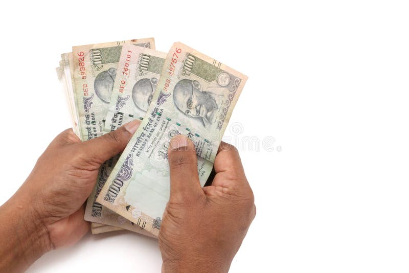 India,Mumbai September 7 2018 Hand Holding Indian Rupee Notes Against ...