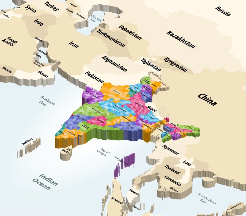 India Municipalities Map with Neighbouring Countries and Territories ...