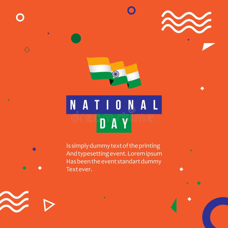 India National Day Vector Template Design Illustration Stock Vector ...