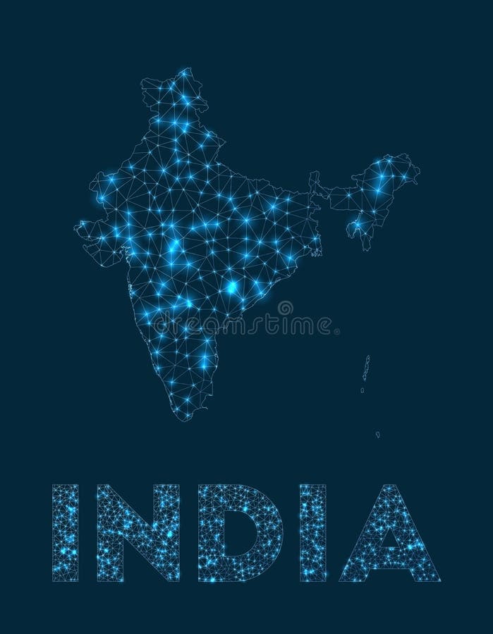 India network map. stock vector. Illustration of india - 174847015