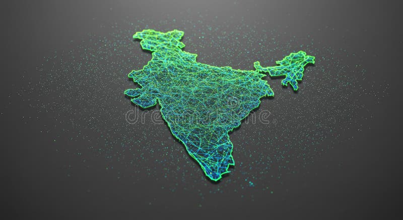 India: a Networked Nation, Digital India Map Stock Illustration ...