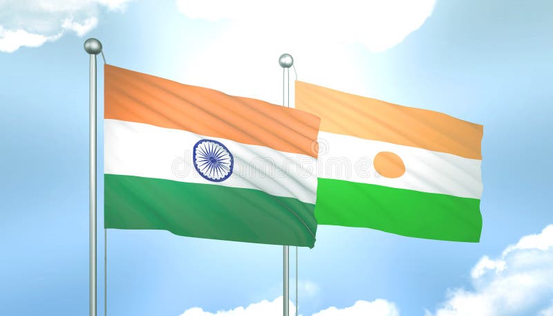 India and Niger Flag Together a Concept of Relations Stock Illustration ...