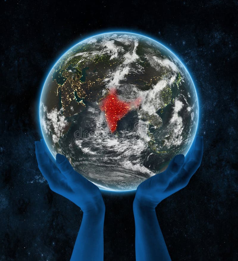 Map of India on 3D Earth Isolated Stock Image - Image of model, india ...