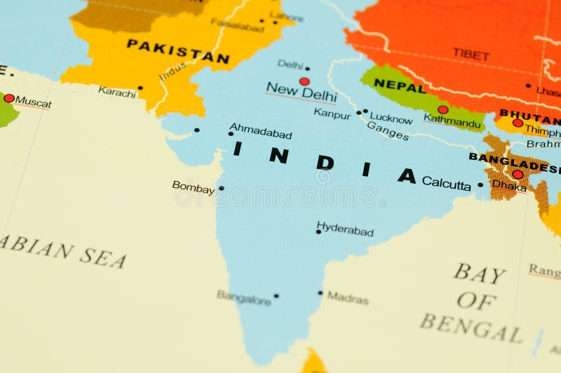 India no mapa imagem de stock. Imagem de mundo, mapa, cidade - 6838505