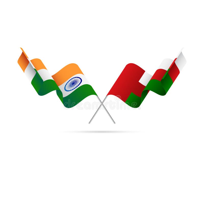 India and Oman Flags. Vector Illustration. Stock Illustration ...