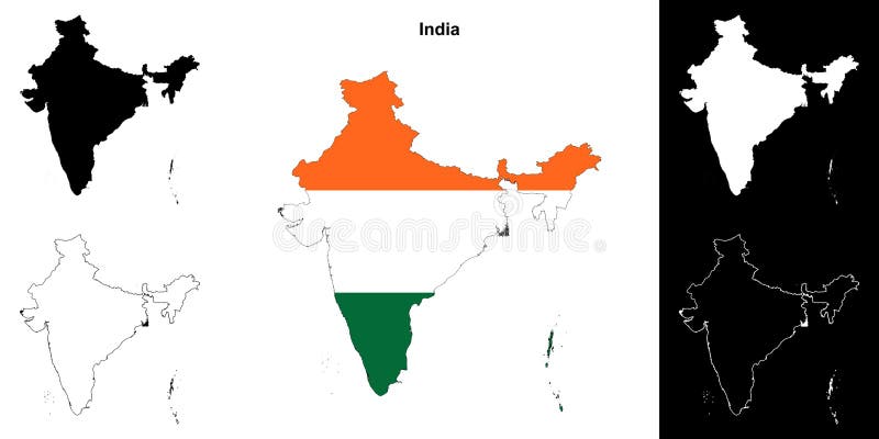 India outline map stock vector. Illustration of geography - 323784878