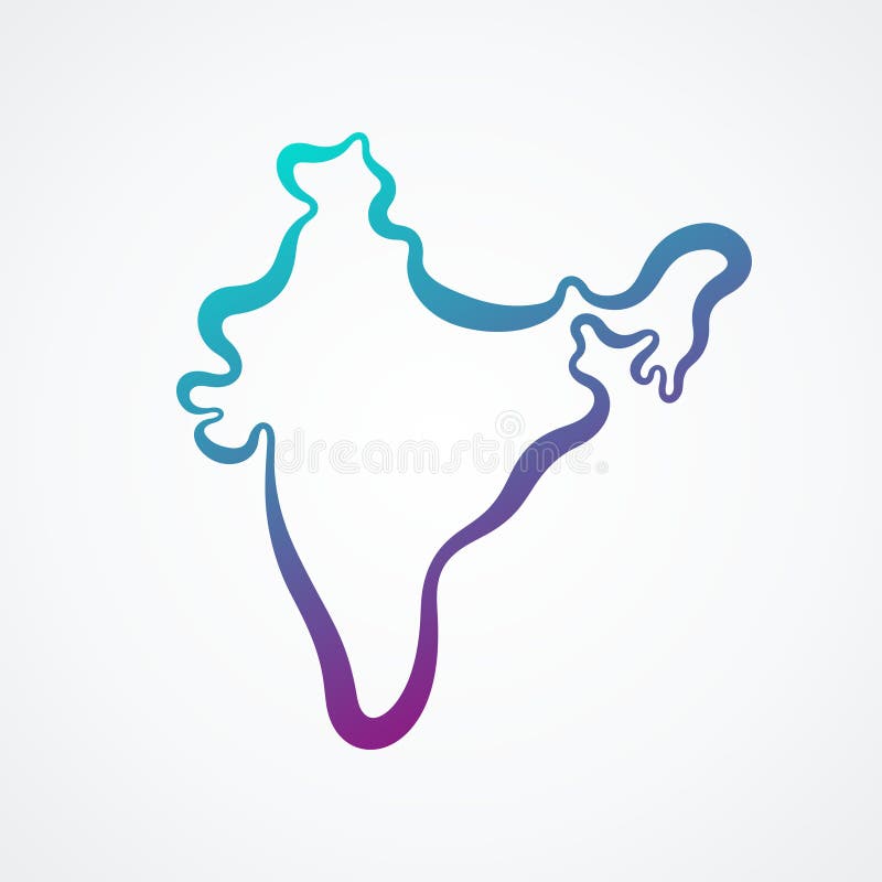 India - Outline Map stock vector. Illustration of outline - 286529397