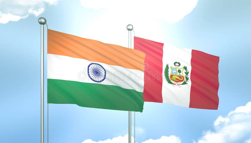 India and Peru Flag Together a Concept of Relations Stock Illustration ...