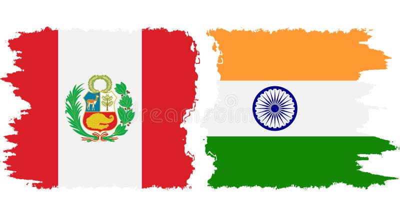 India and Peru Grunge Flags Connection Vector Stock Vector ...