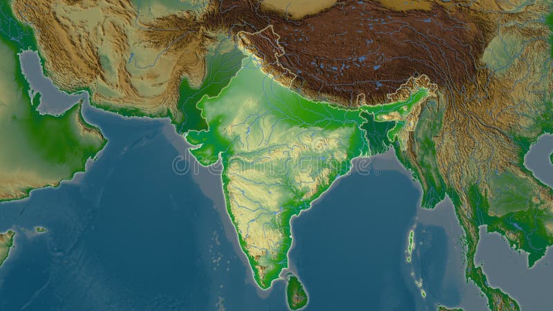 India - Physical. Composition Stock Illustration - Illustration of ...