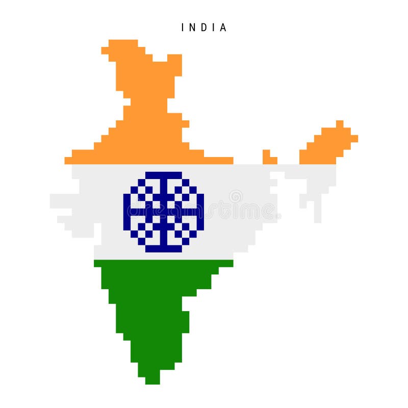 Pixel map of India stock vector. Illustration of indian - 115902537