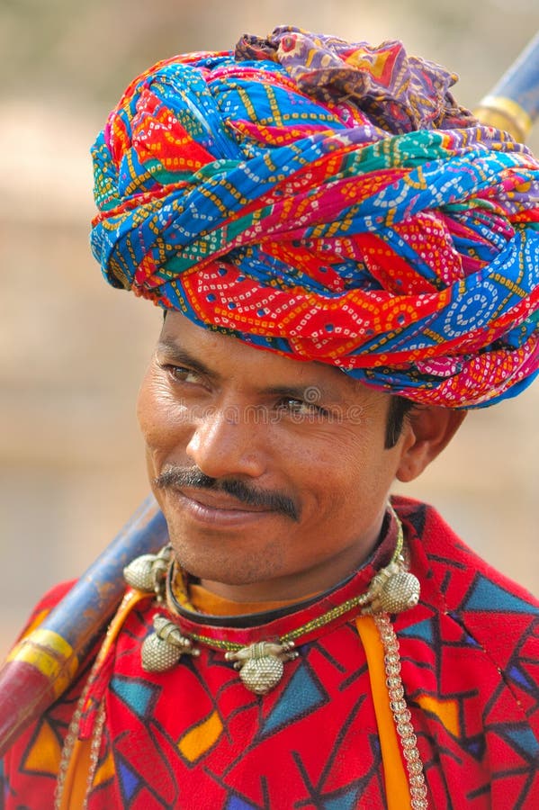 India, Rajasthan: Colourful Turban Editorial Stock Photo - Image of ...