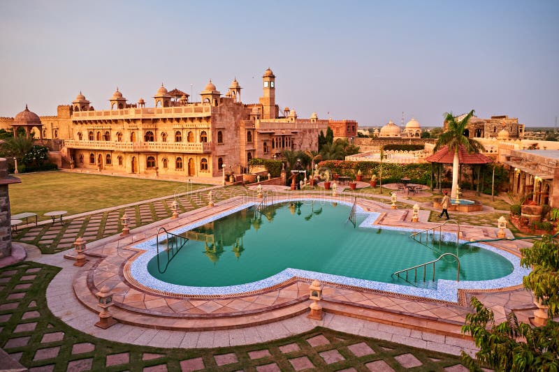 India Rajasthan. Khimsar Fort Stock Image - Image of tree, dunes: 299546093