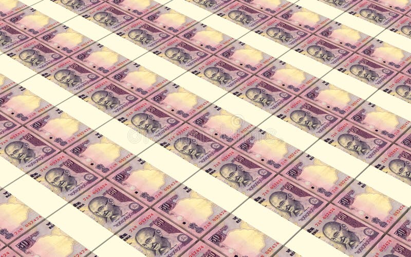India Rupee Bills Stacks Background. Stock Illustration - Illustration ...