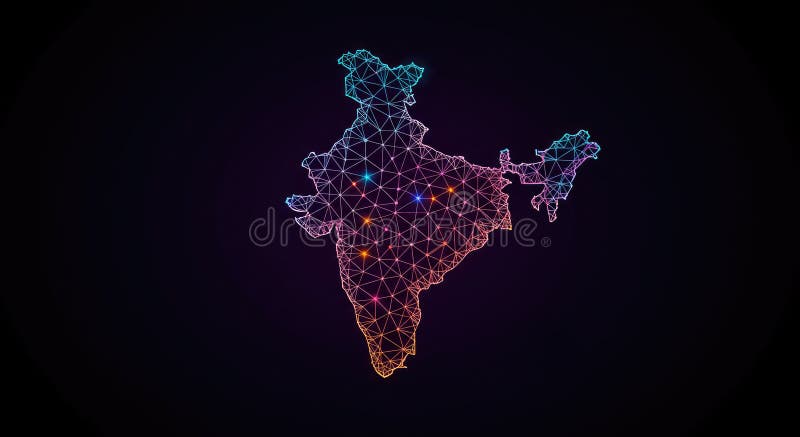 India S Digital Landscape: a Networked Nation Stock Illustration ...
