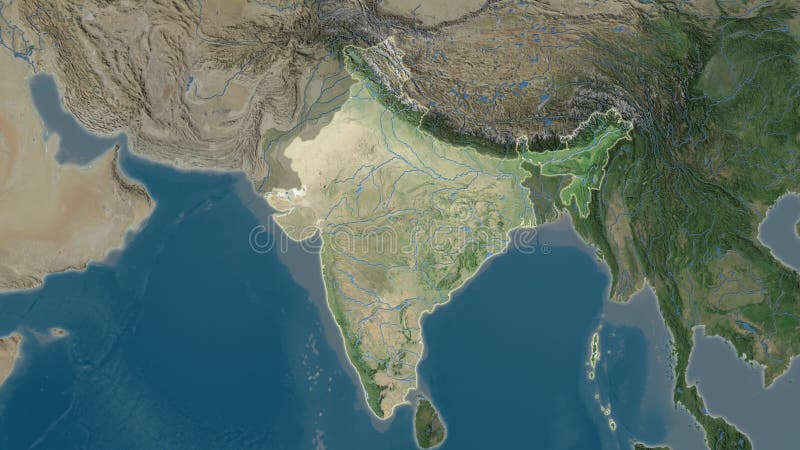 India - Satellite. Composition Stock Illustration - Illustration of ...