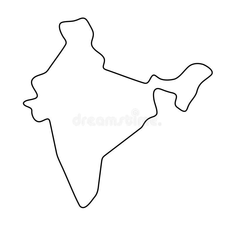 India Simplified Vector Outline Map Stock Vector - Illustration of ...