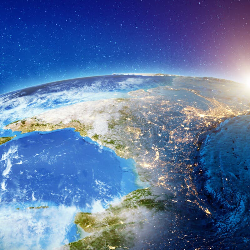 India from space at night stock illustration. Illustration of earth ...