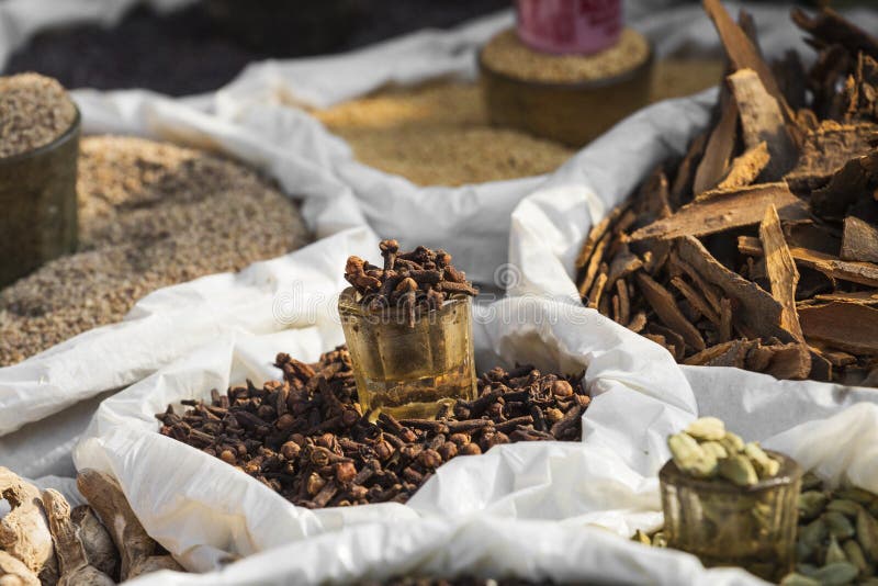 India Spices at the Local Market at Delhi. Stock Photo - Image of ...