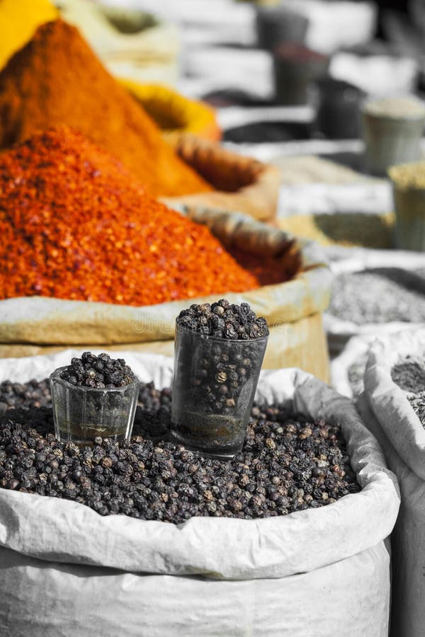 India Spices at the Local Market at Delhi. Stock Photo - Image of ...