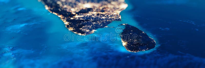 India, Sri Lanka Tilt Shift Panorama Stock Illustration - Illustration ...