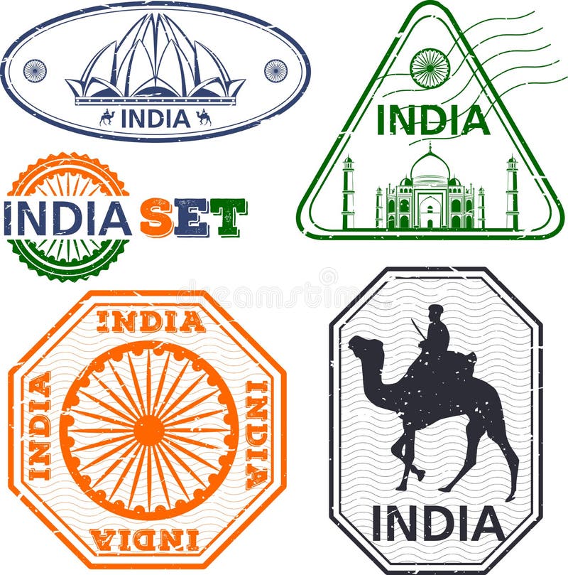 India stamps set stock illustration. Illustration of painting - 72700274