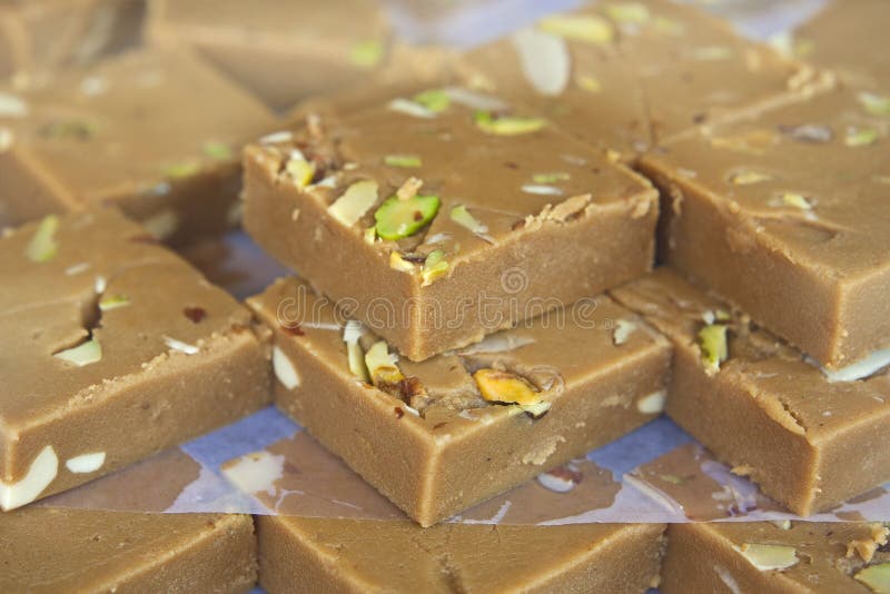 Colorful Indian Diwali Sweets in a Plain White Dish Stock Image - Image ...