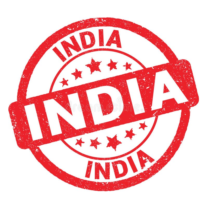 INDIA Text Written on Red Stamp Sign Stock Illustration - Illustration ...