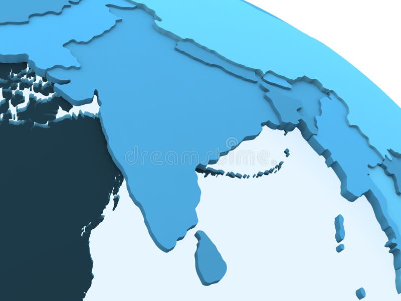 Map of India on 3D Earth Isolated Stock Image - Image of model, india ...