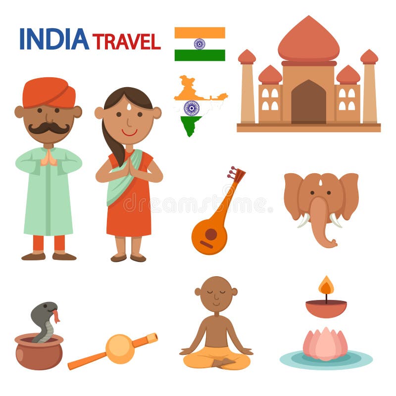 India travel illustration stock vector. Illustration of journey - 115137905