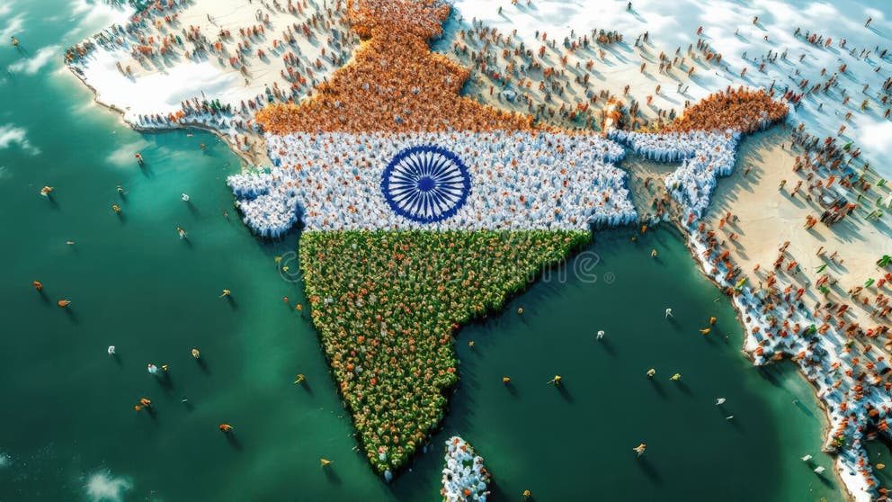 India in Unity a Nation Formed by Its People Stock Illustration ...