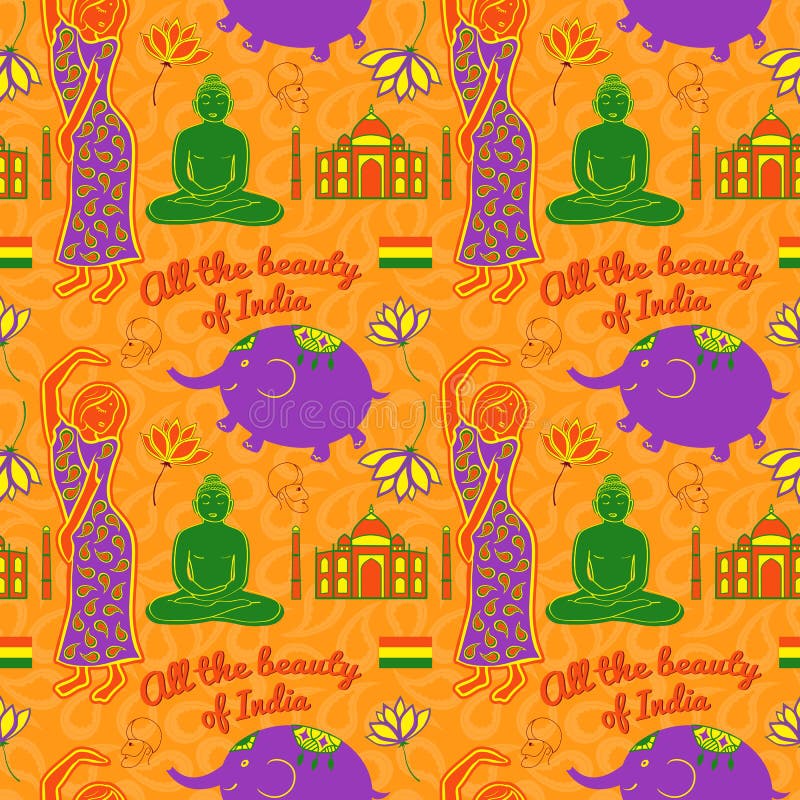 India Vector Seamless Pattern Stock Vector - Illustration of element ...
