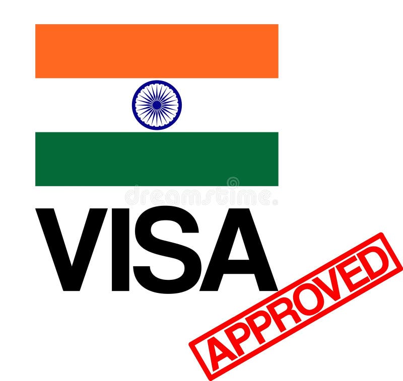 India Visa Approval Concept with Flag and Red Approved Stamp Stock ...