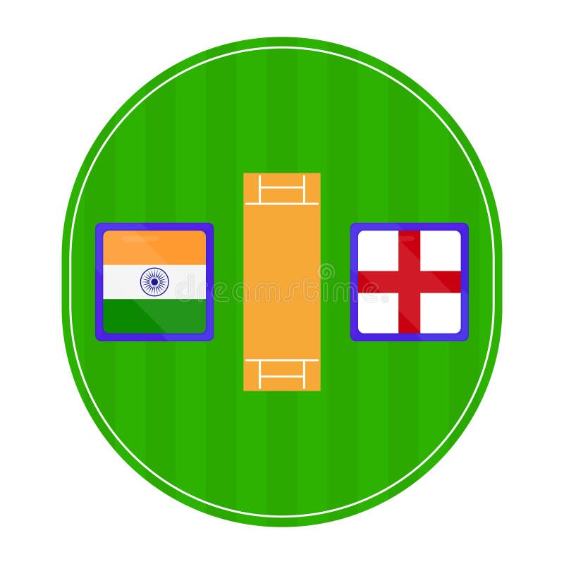 India Vs England Cricket Match Vector. Cricket Match Vector on Ground ...